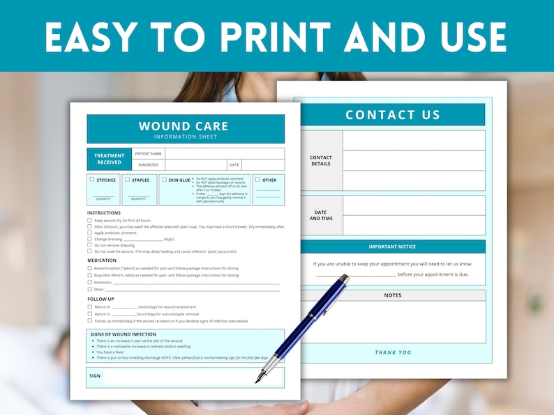 Wound Care Patient Information Sheet, Doctors Notes, Wound After Care ...