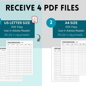 Printable Table Reservation List, Restaurant Table Reservation Form ...