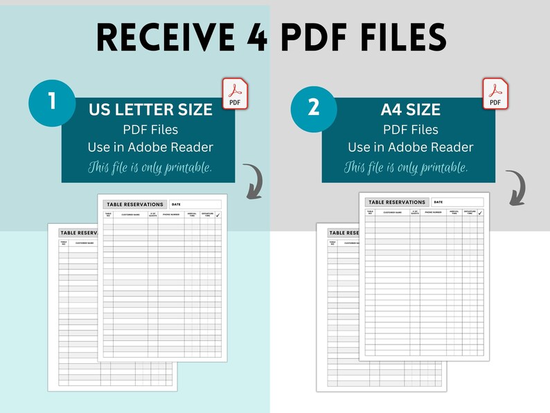 Printable Table Reservation List, Restaurant Table Reservation Form ...