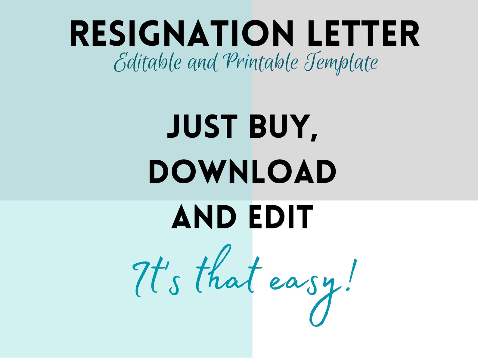 Professional Resignation Letter, Editable Microsoft Word, Notice Letter ...
