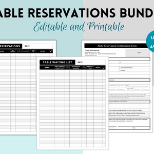 Table Reservation List, Restaurant Table Waiting List, Restaurant Large ...