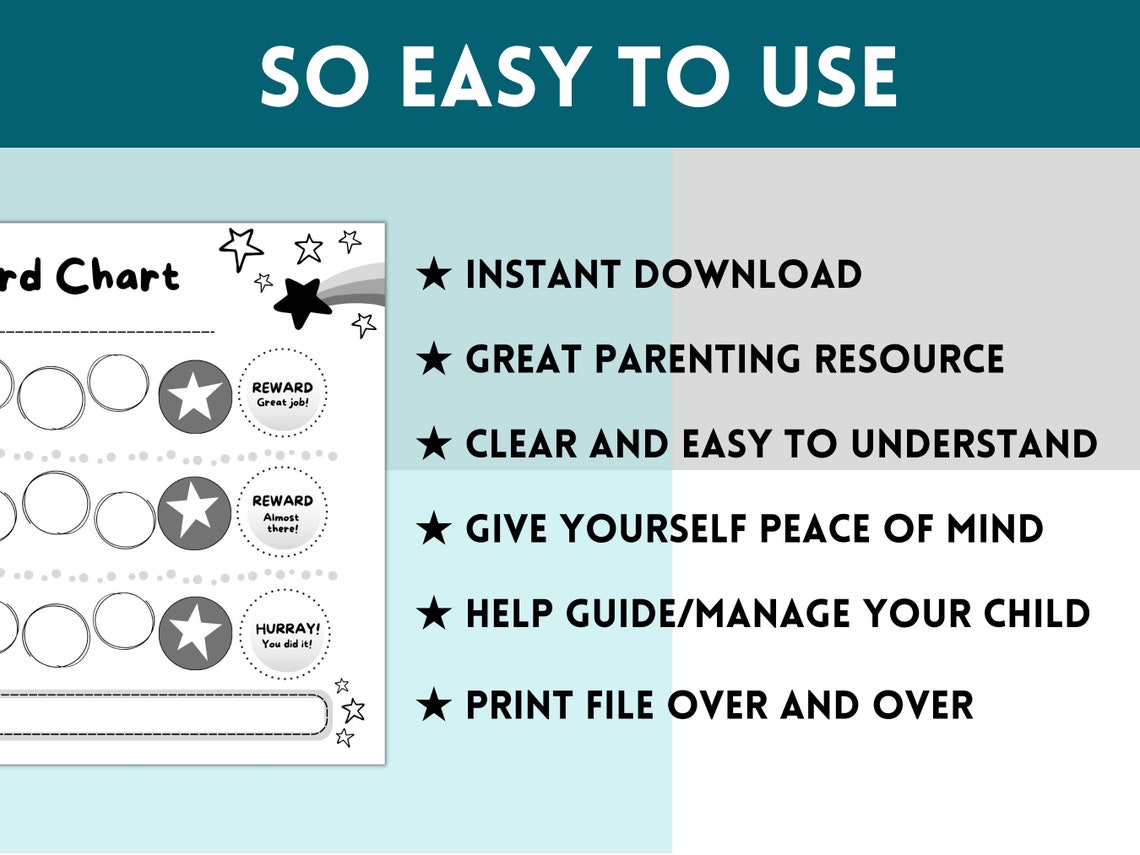 Reward Chart, Toddler Reward Chart, Reward Chart Printable, Kids ...