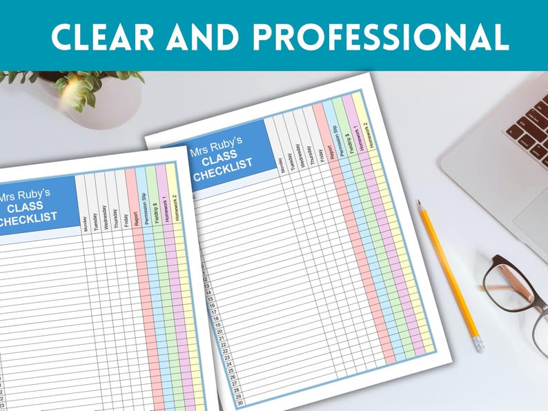 Class Attendance Checklist, Attendance Record, Attendance Sheet ...