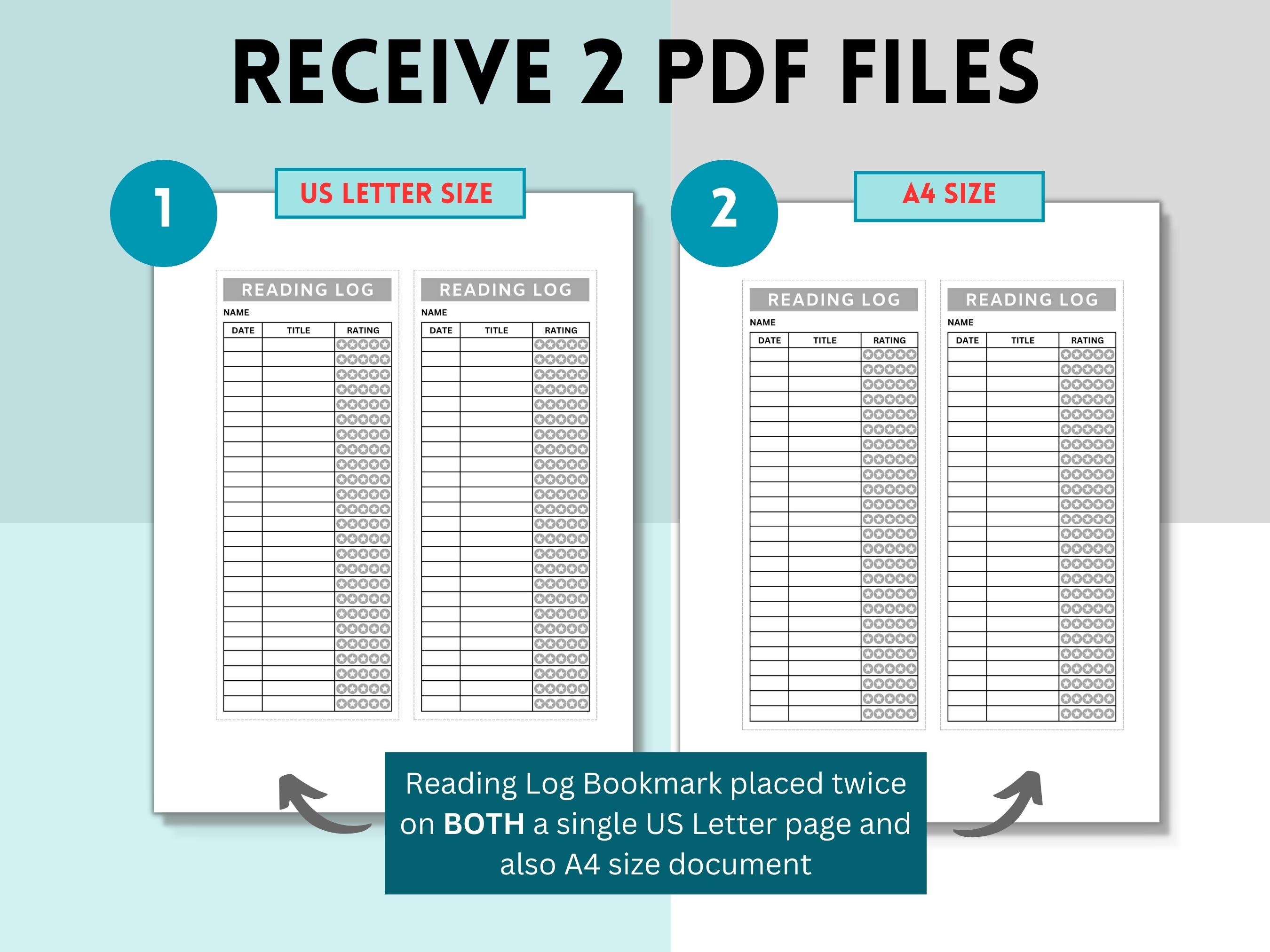 Printable Reading Log Bookmark, Reading Tracker, Books I've Read, Book ...