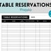 Printable Table Reservation List, Restaurant Table Reservation Form ...