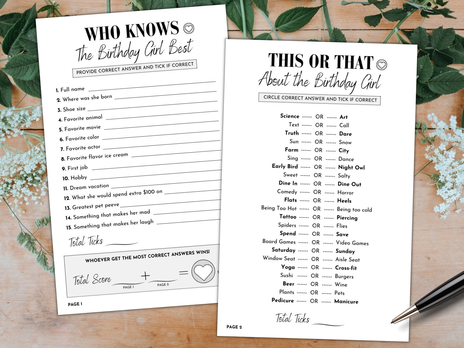 How Well Do You Know the Birthday Girl, Birthday Quiz, Girl Birthday ...