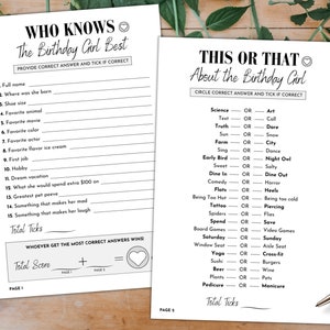 How Well Do You Know the Birthday Girl, Birthday Quiz, Girl Birthday ...