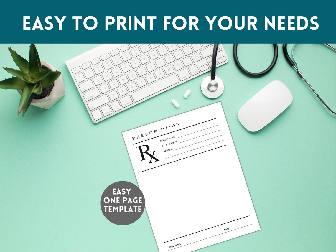 Prescription Pad Template, Rx Prescription Notepad Template ...