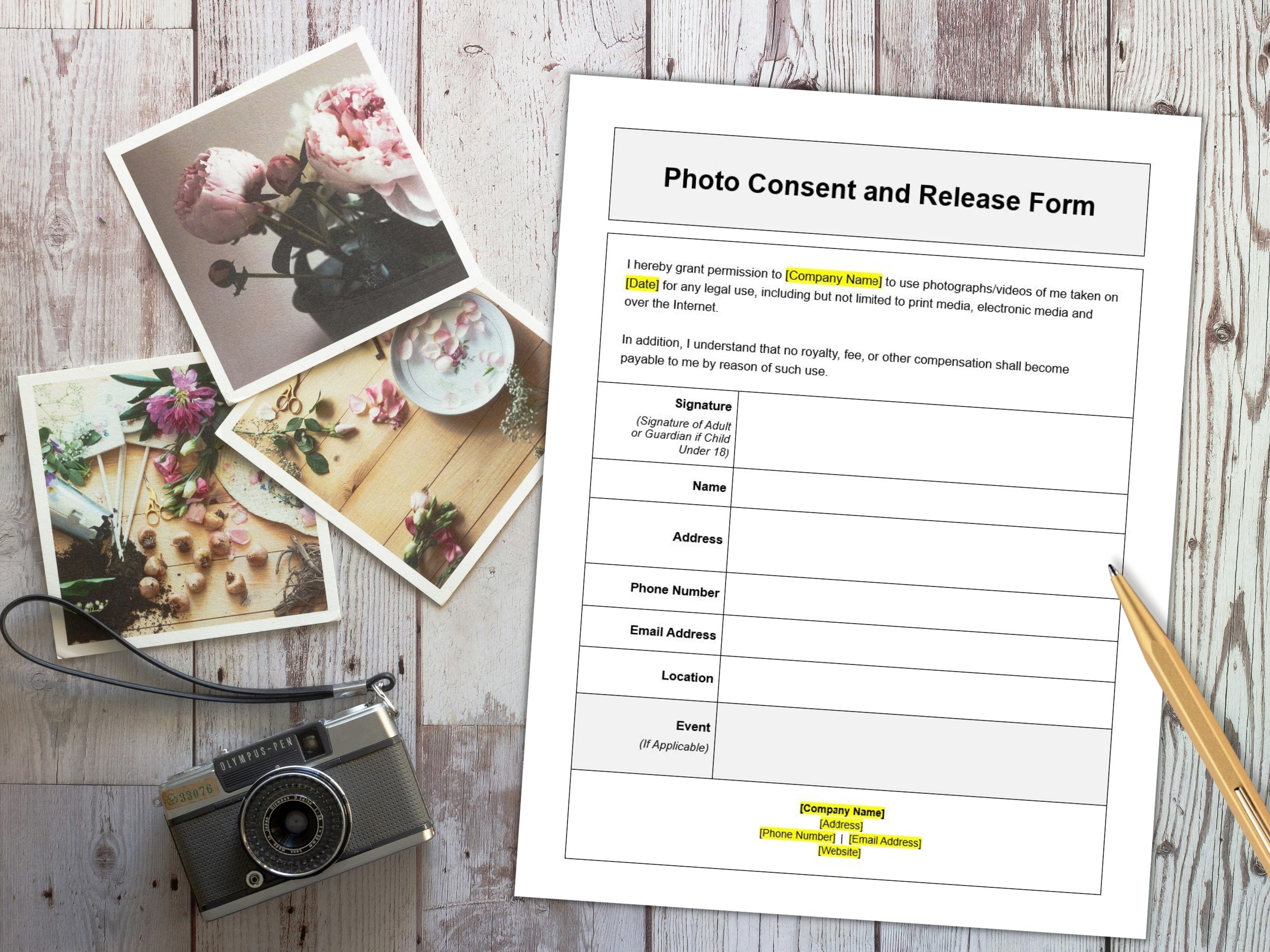 Photo Consent and Release Form, Photo Consent Form, Video Consent Form ...