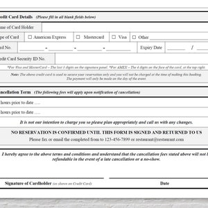 Editable Table Reservation List, Restaurant Table Reservation Form ...