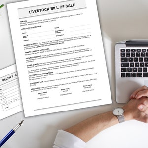 Livestock Bill of Sale Template, Horse Bill of Sale, Farm Animal for ...