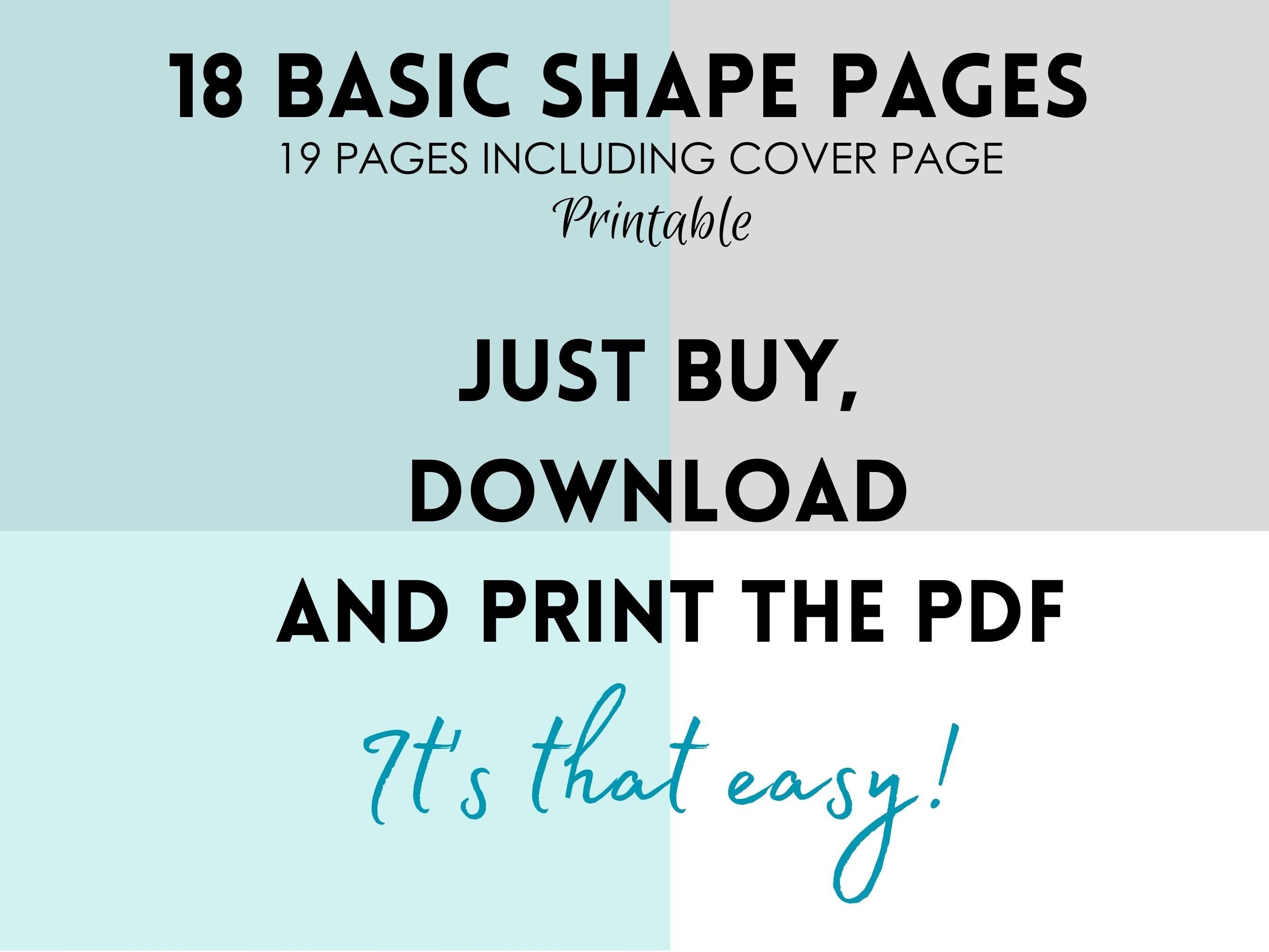 Basic Shape Pages, 18 Basic Shape Coloring Pages, Shape Practice, Shape ...