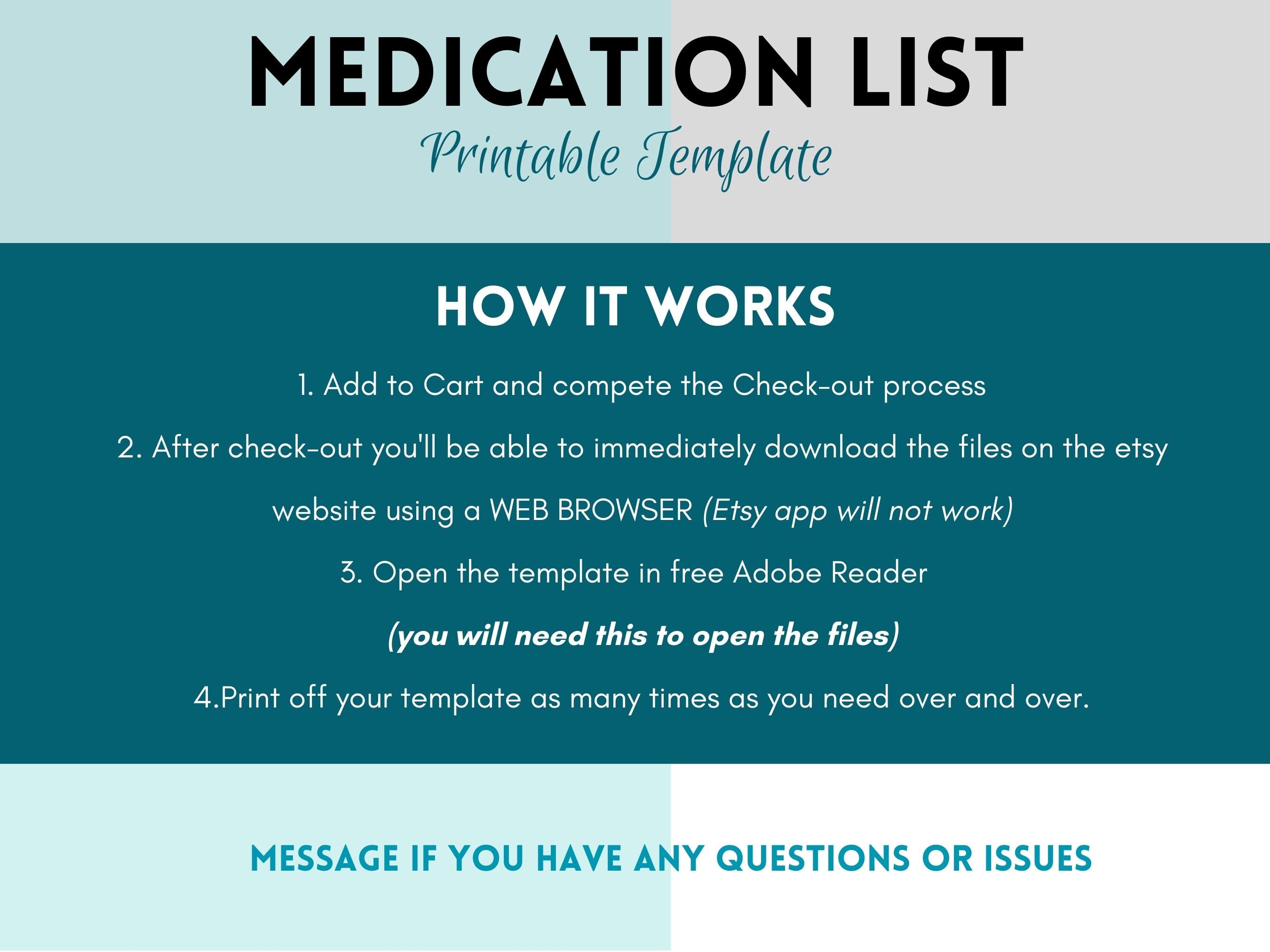 Medication Tracker, Medication Log, Medication List, Medication Chart ...