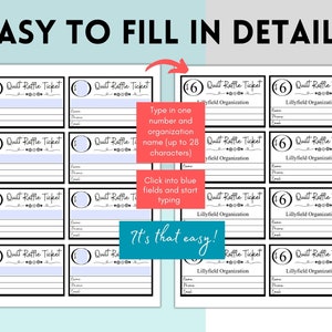 Editable Quilt Raffle Ticket, Ticket Printable, Editable Quilting ...