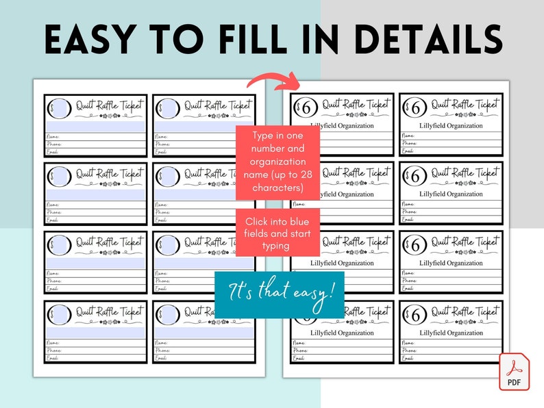 Editable Quilt Raffle Ticket, Ticket Printable, Editable Quilting ...