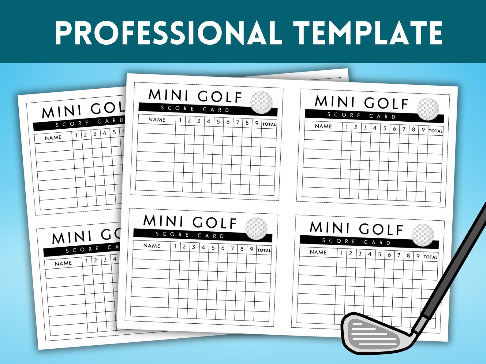Printable Mini Golf Score Card, Mini Golf Putt Putt Party Score Sheet ...