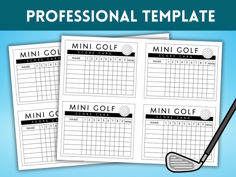 Printable Mini Golf Score Card, Mini Golf Putt Putt Party Score Sheet ...