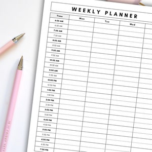 Half-hour Timeblocking Planner, Half Hour Time Blocking Planner, 30 ...