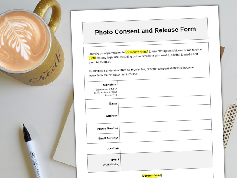 Daycare Photo Consent and Release Form, Photo Consent Form, Video ...