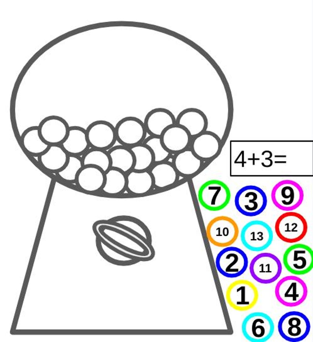 Addition Bubble Gum Picture - Etsy