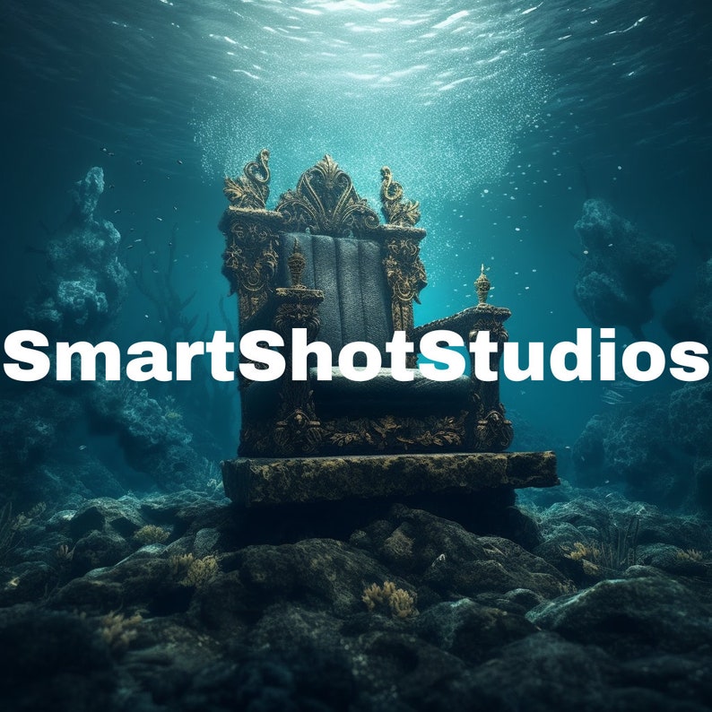 1 X Underwater Throne Digital Background, Digital Backdrop, Luxury ...
