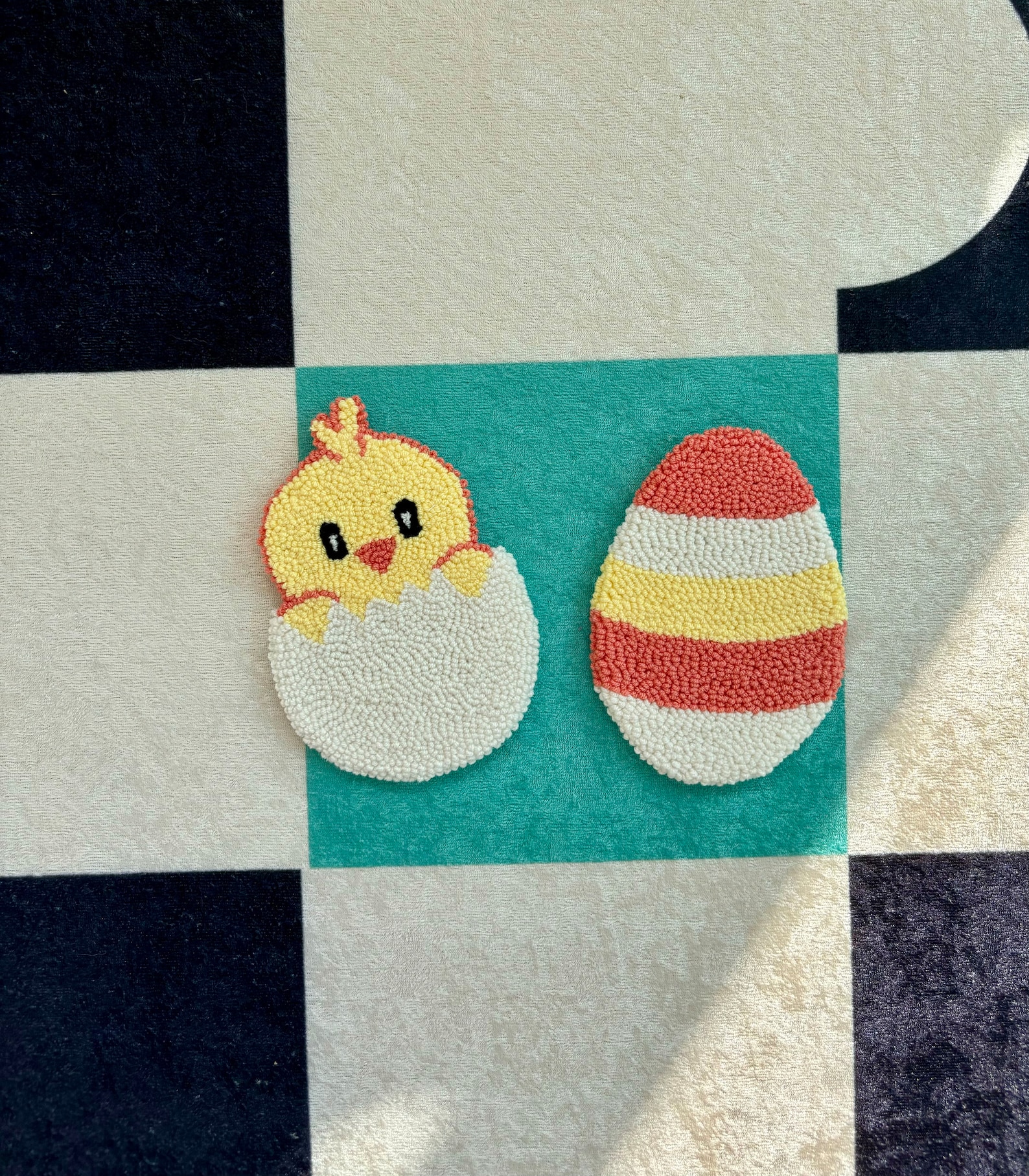 Easter Themed Coasters, Punch Needle Easter Decorations and Placemats ...
