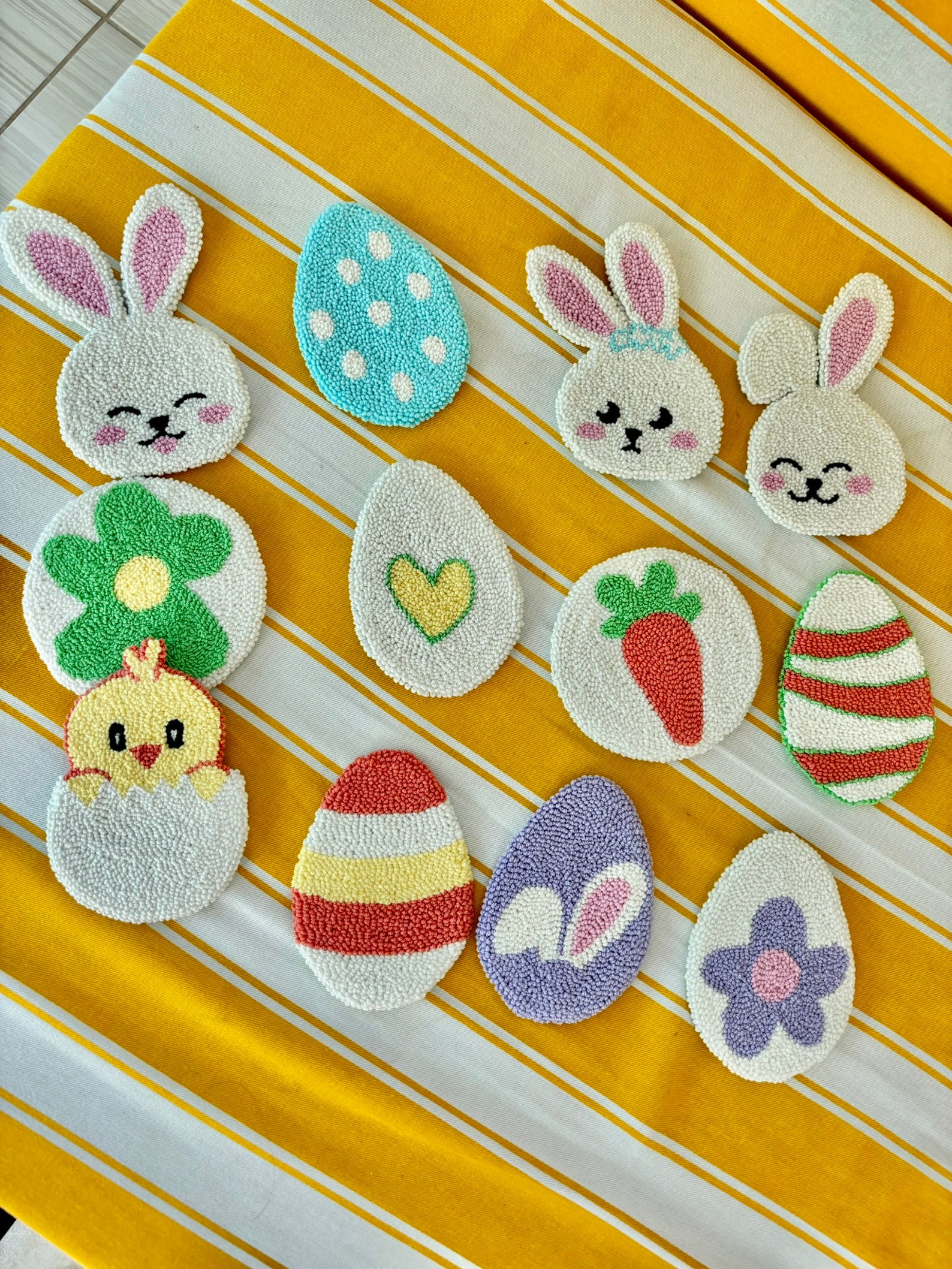Easter Themed Coasters, Punch Needle Easter Decorations and Placemats ...