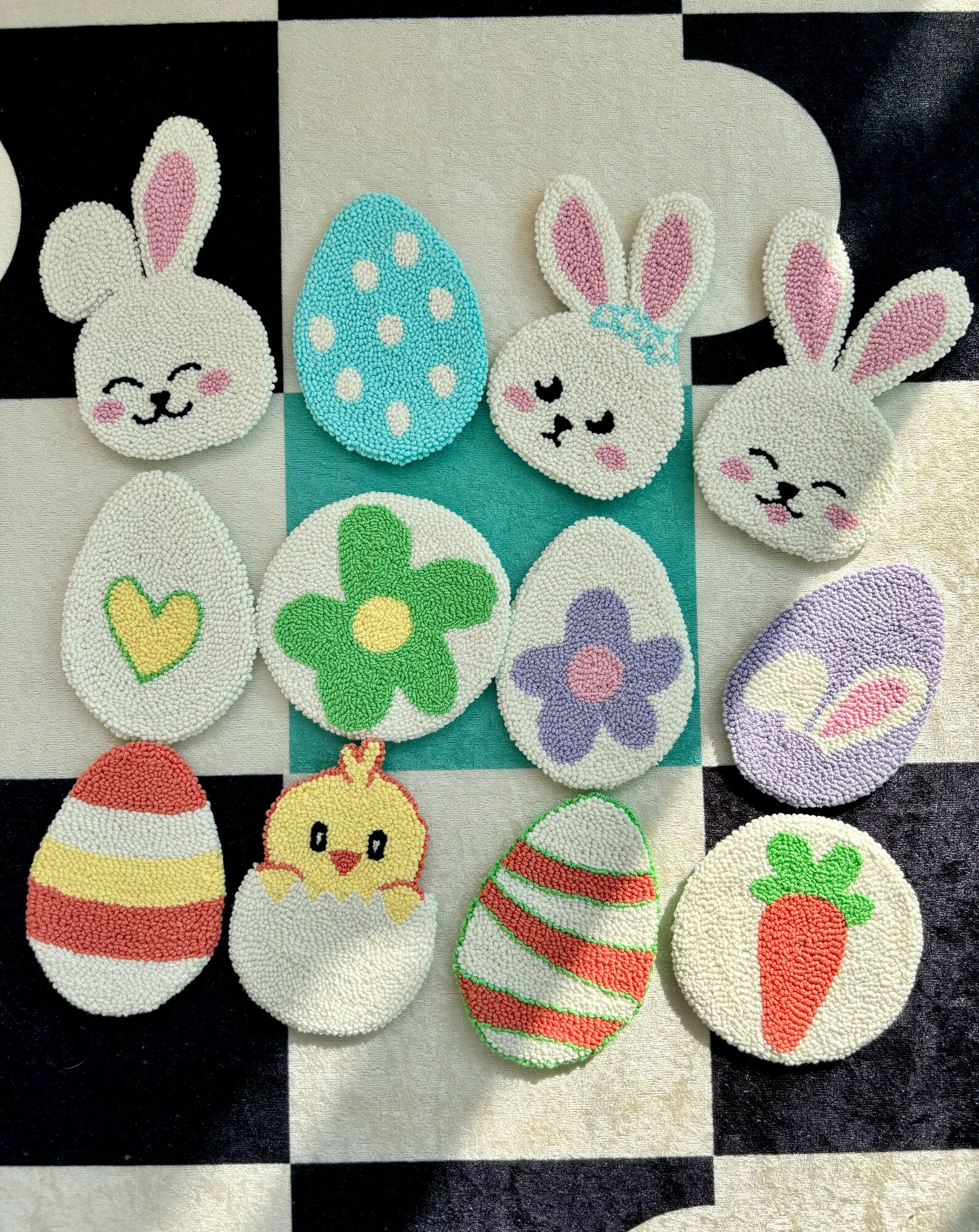 Easter Themed Coasters, Punch Needle Easter Decorations and Placemats ...