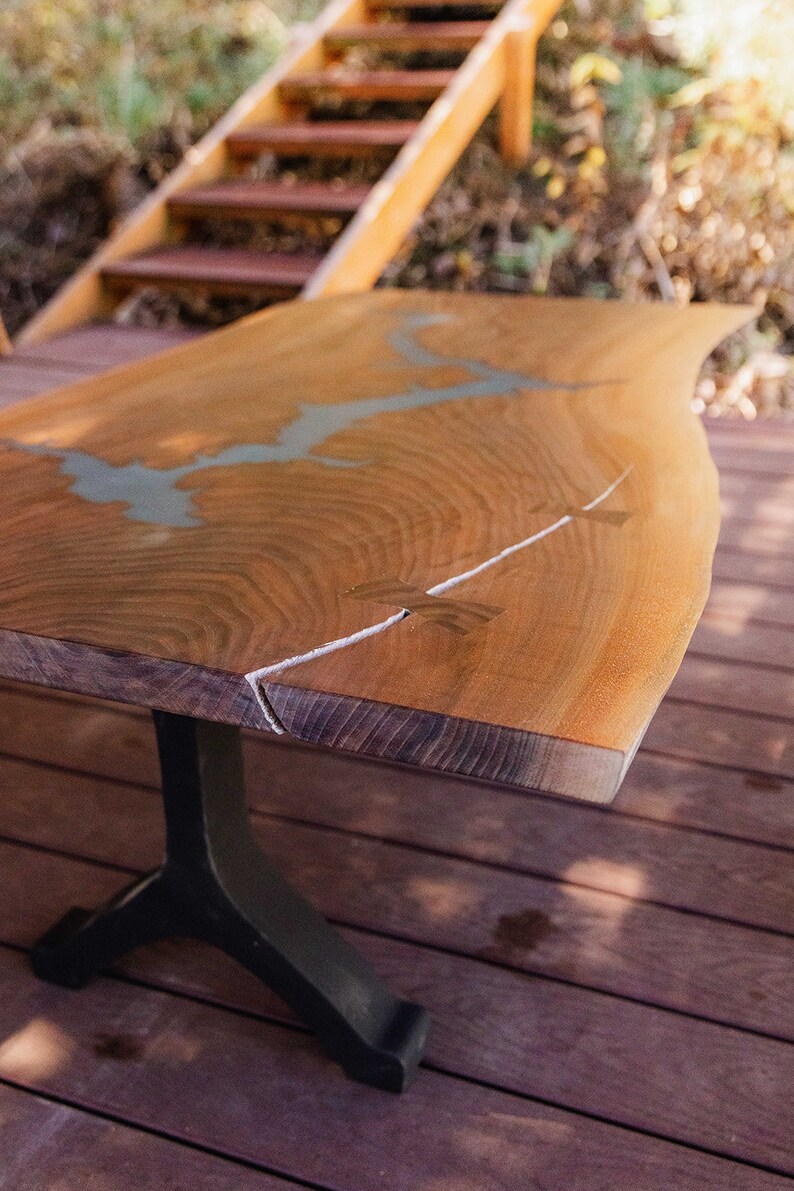 Lake Coeur D'alene Coffee Table, Live Edge Table, Walnut Epoxy Table ...