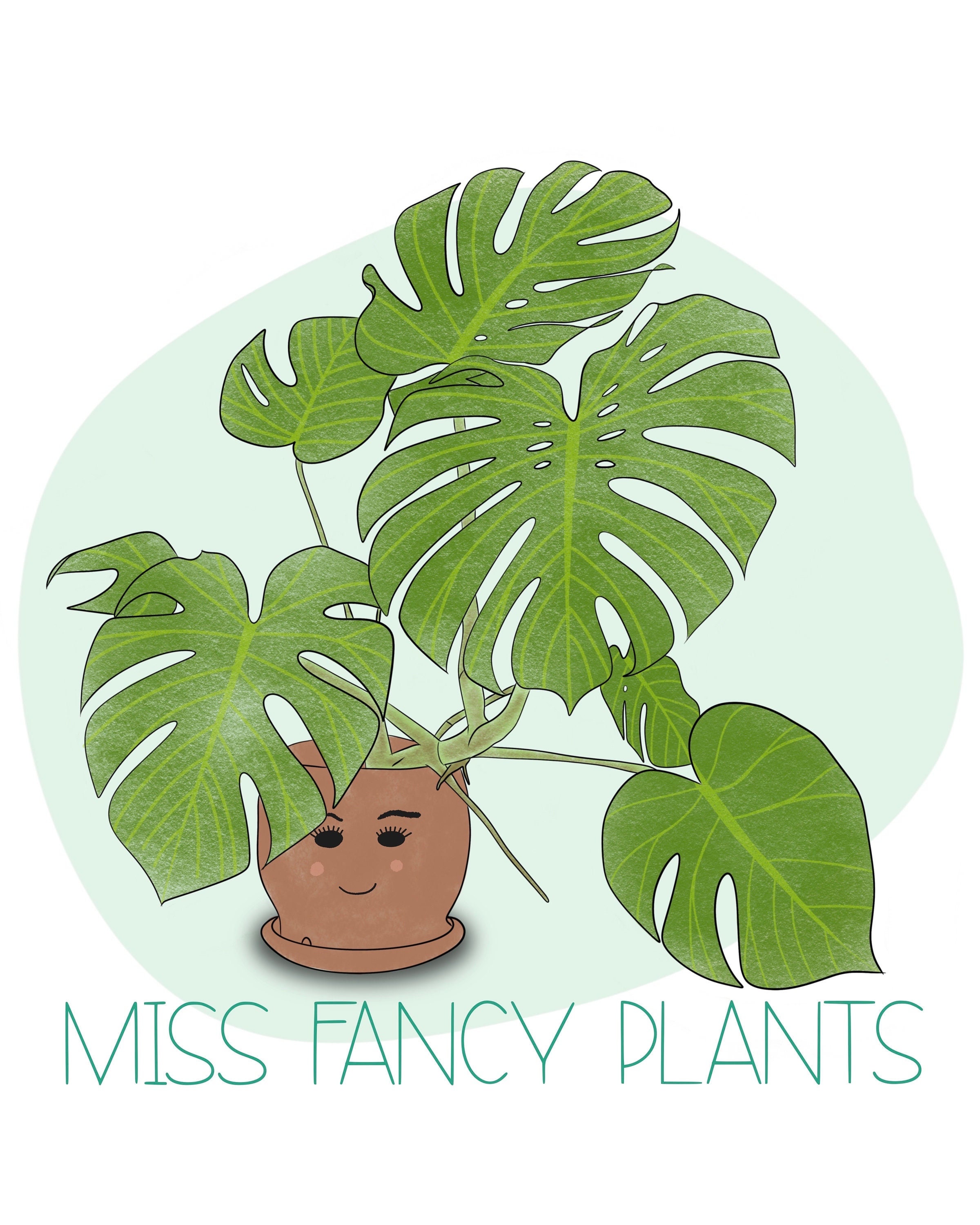 Miss Fancy Plants PNG Download, Plant Lady, Plant Lover, Monstera Plant ...