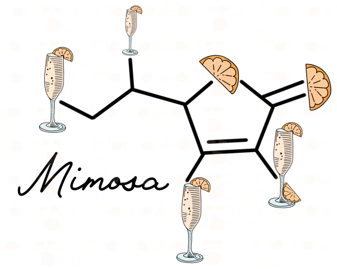 Mimosa Molecule Png Digital Download Mimosa Cocktail Molecule Designs Etsy