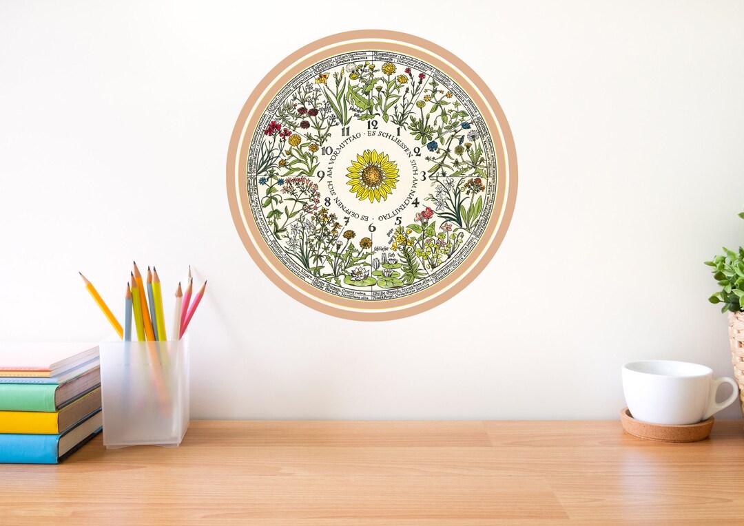 Carolus Linnaeus Digital Floral Clock Great Man Wall Art Swedish ...