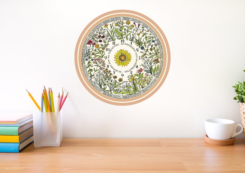 Carolus Linnaeus Digital Floral Clock Great Man Wall Art Swedish ...