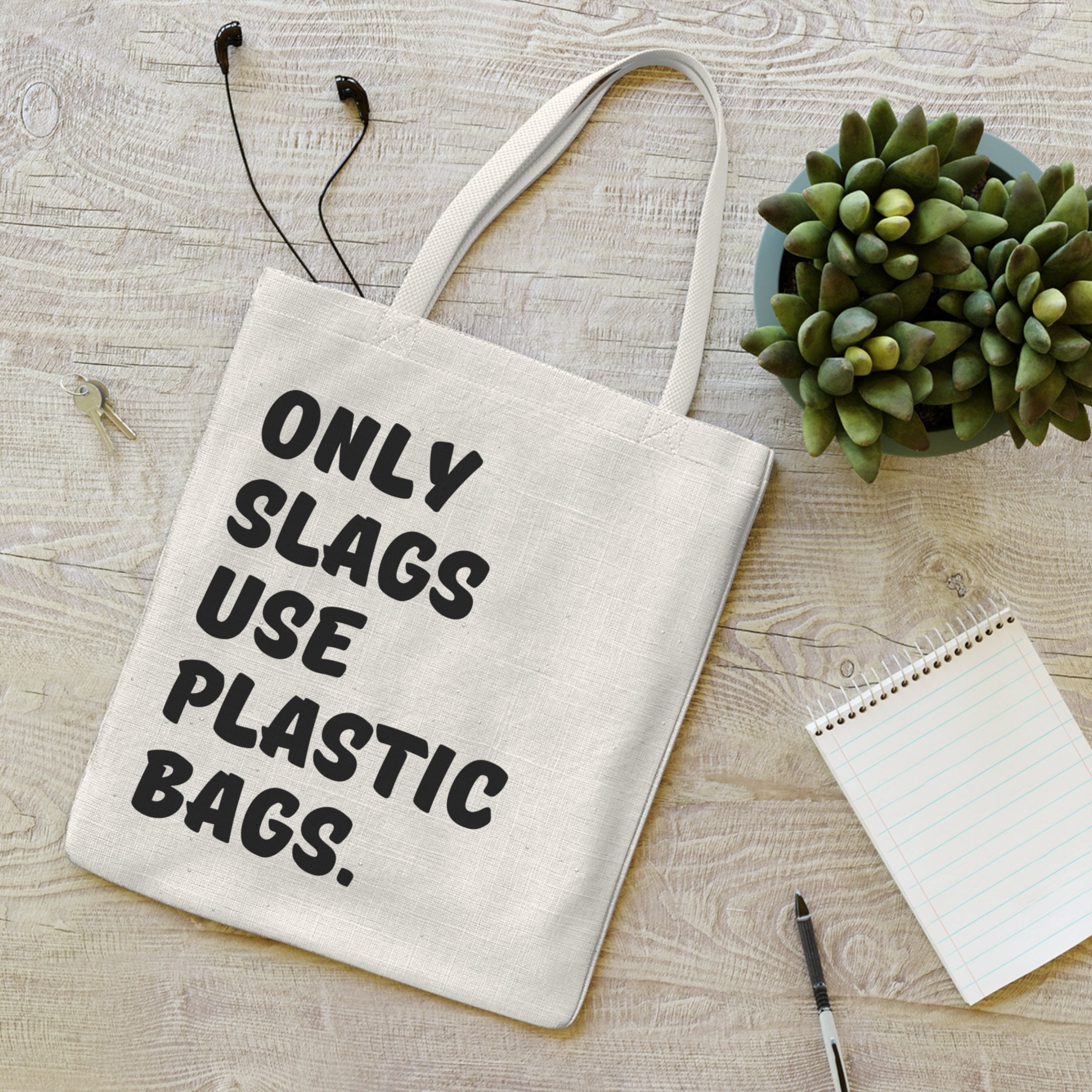 Funny Tote Bag Only Slags Use Plastic Bags - Etsy