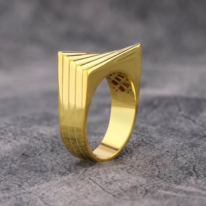 Extraordinary 18K Gold Signet Ring for Men, 14K Yellow Gold Mens Signet ...