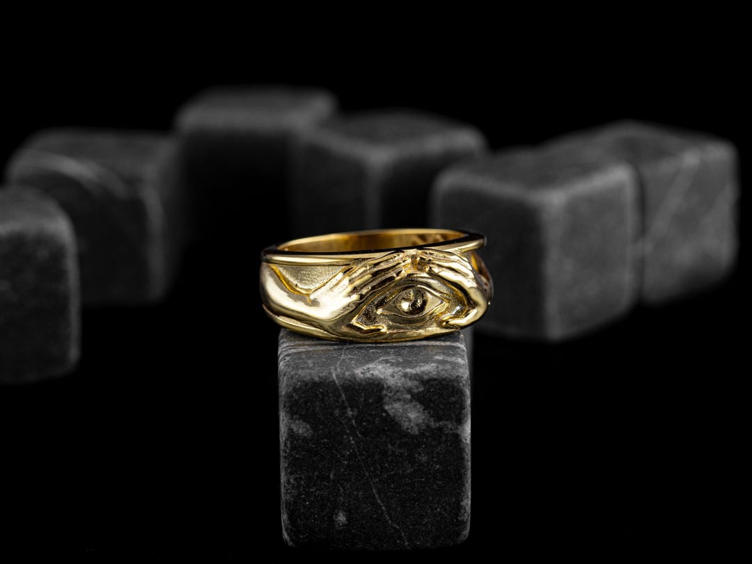 Eye of Providence Gold Ring for Men, Masonic Symbol Eye of Providence ...