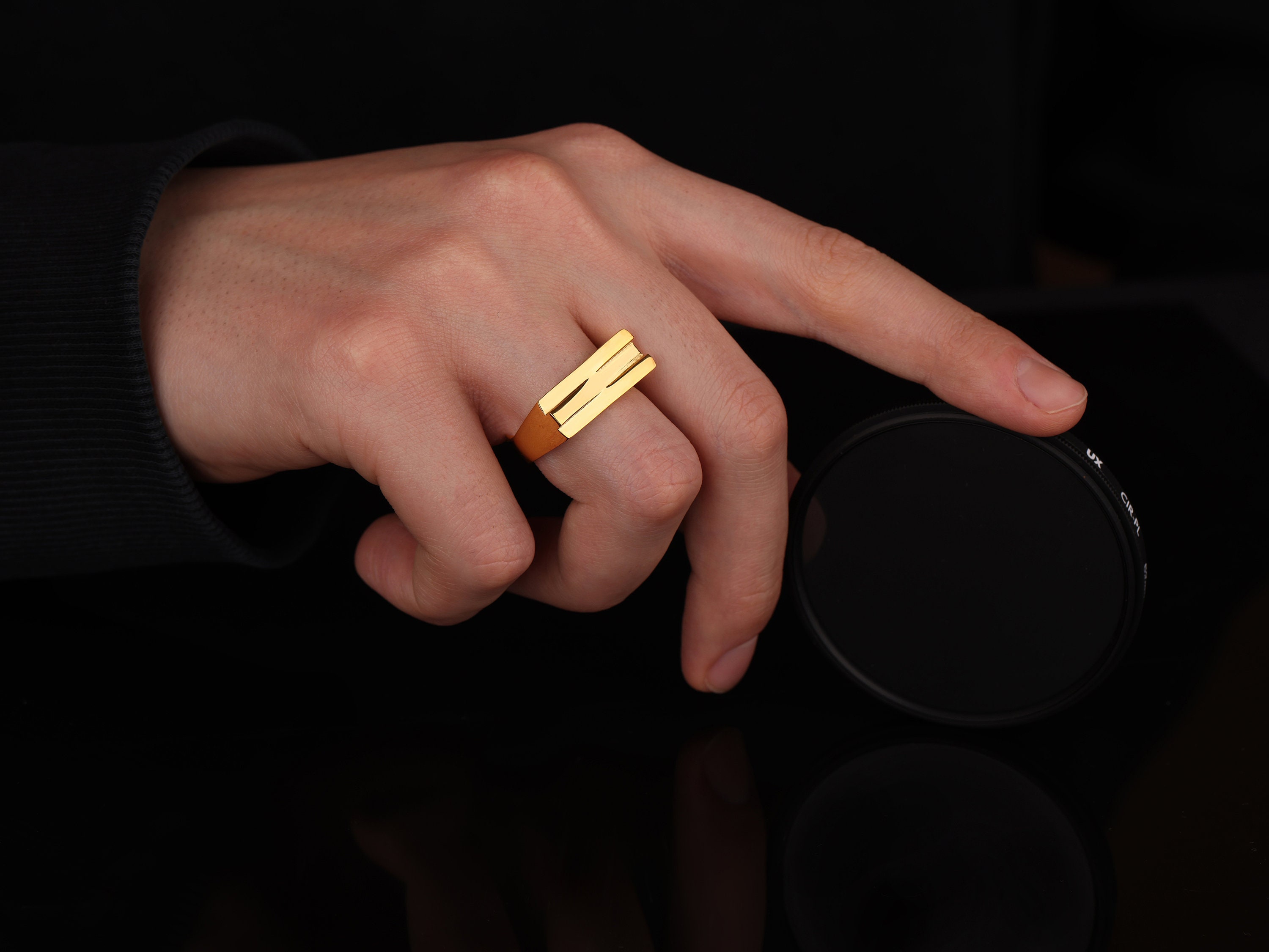 Unique Signet Ring for Men in 14K Gold Extraordinary Mens - Etsy
