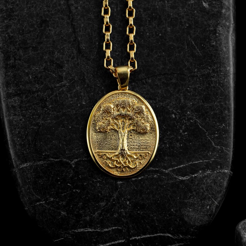 Gold Tree Pendant - Etsy