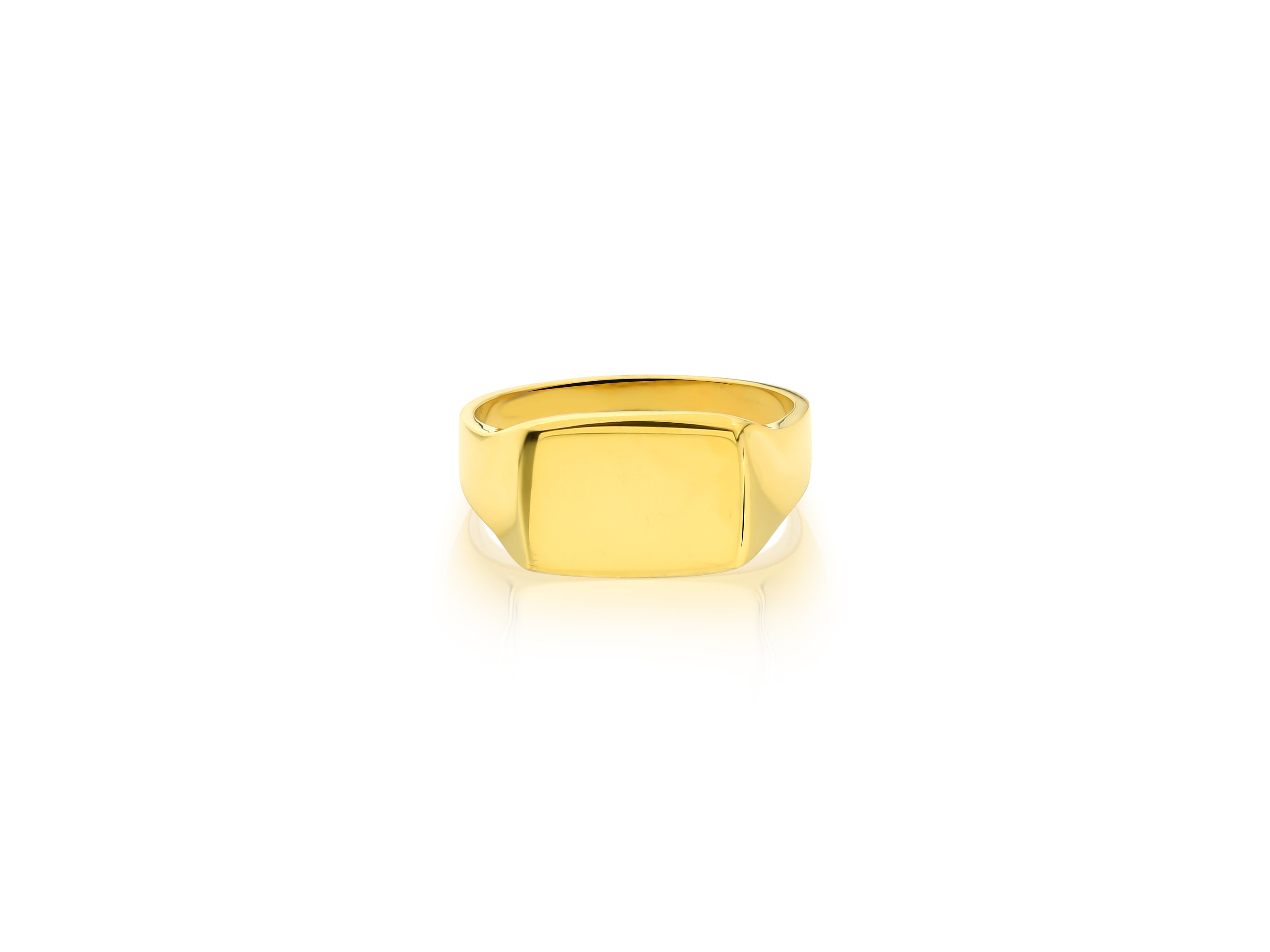 Plain Mens Pinky Signet Ring in Real Gold, 14K Gold Unique Signet Ring ...