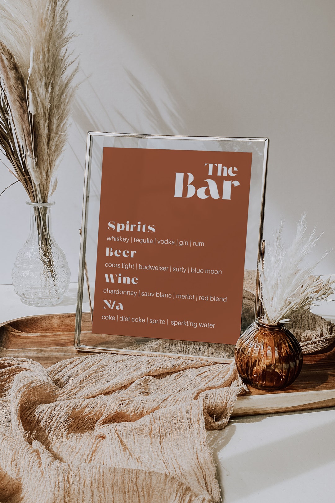 Bar Menu Wedding Template, Printable Bar Menu, Bar Menu Sign, Editable ...