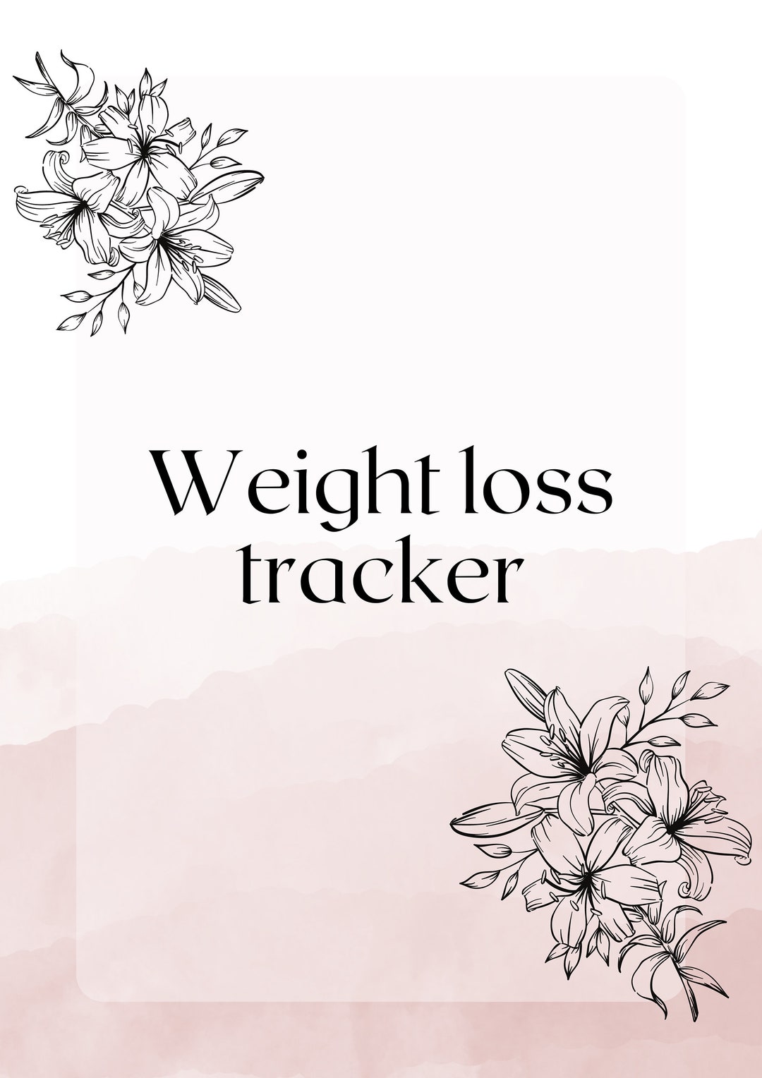 Weight Loss Tracker, Printable Weight Loss Journal. Weight Loss Chart ...