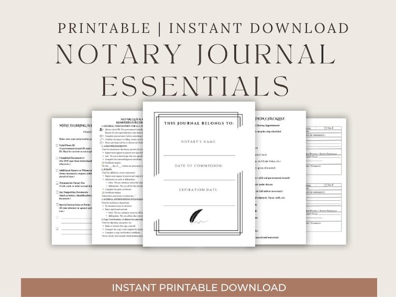 Notary Quick Reference Guide + Printable Notary Record Log Page ...