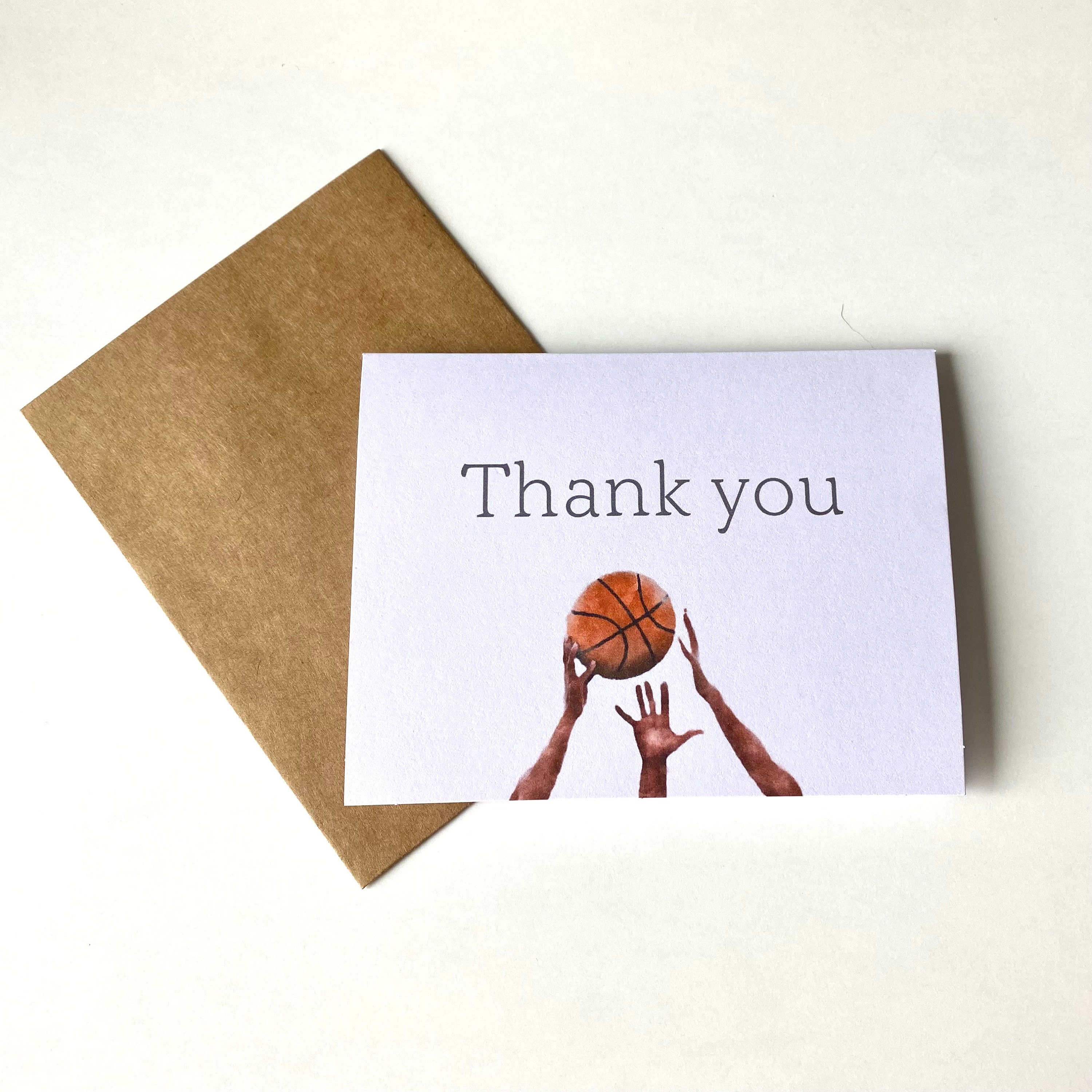 Teamwork Basketball Thank You Card Personalizable; Thank You Card for ...
