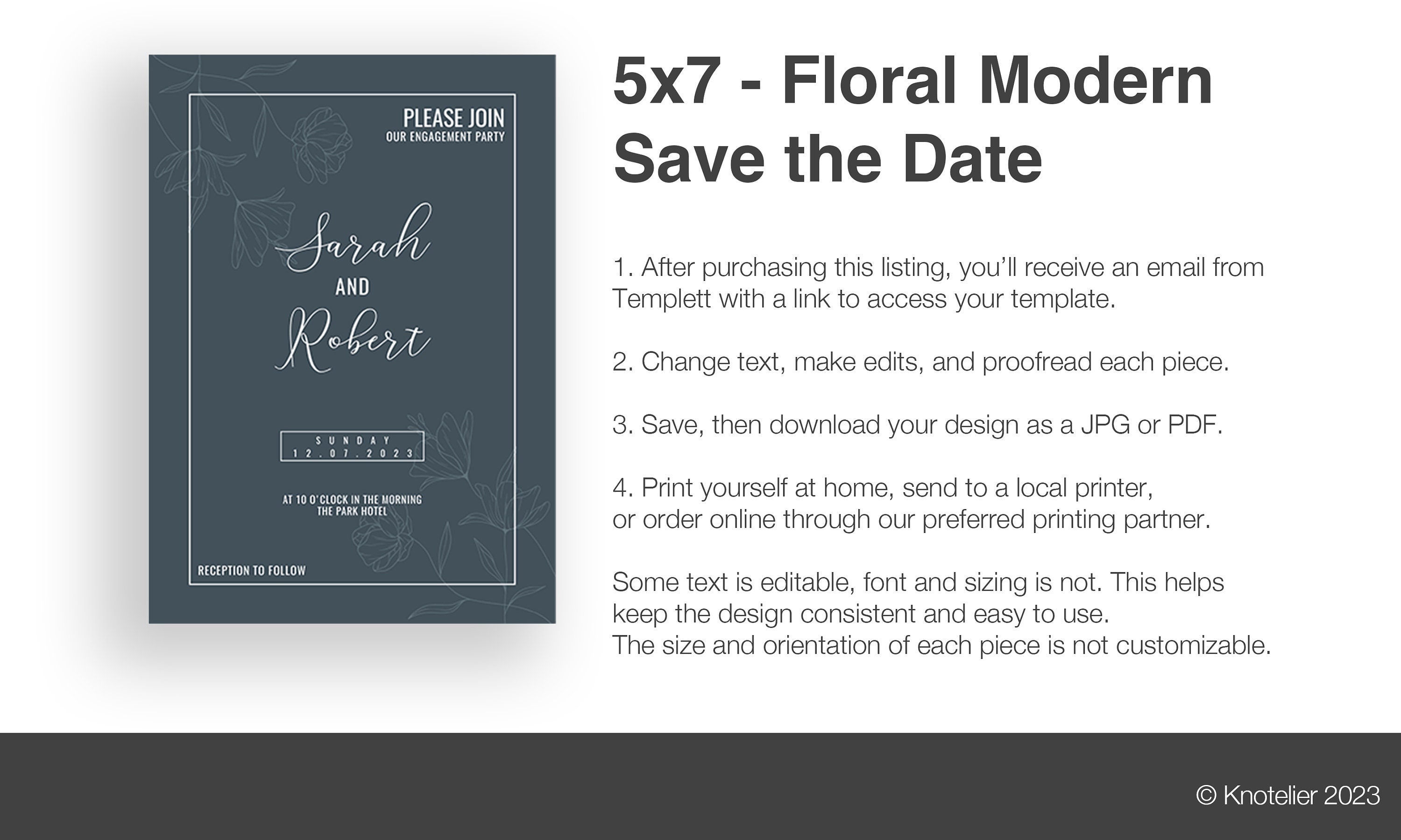 SIMPLE Save the Date Template, Save the Date Cards, Editable Save the ...