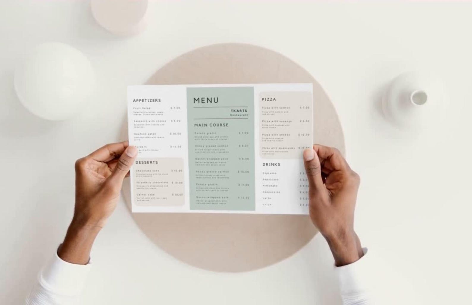 Modern Restaurant Menu Template, Cafe Menu Template, A4 Landscape ...