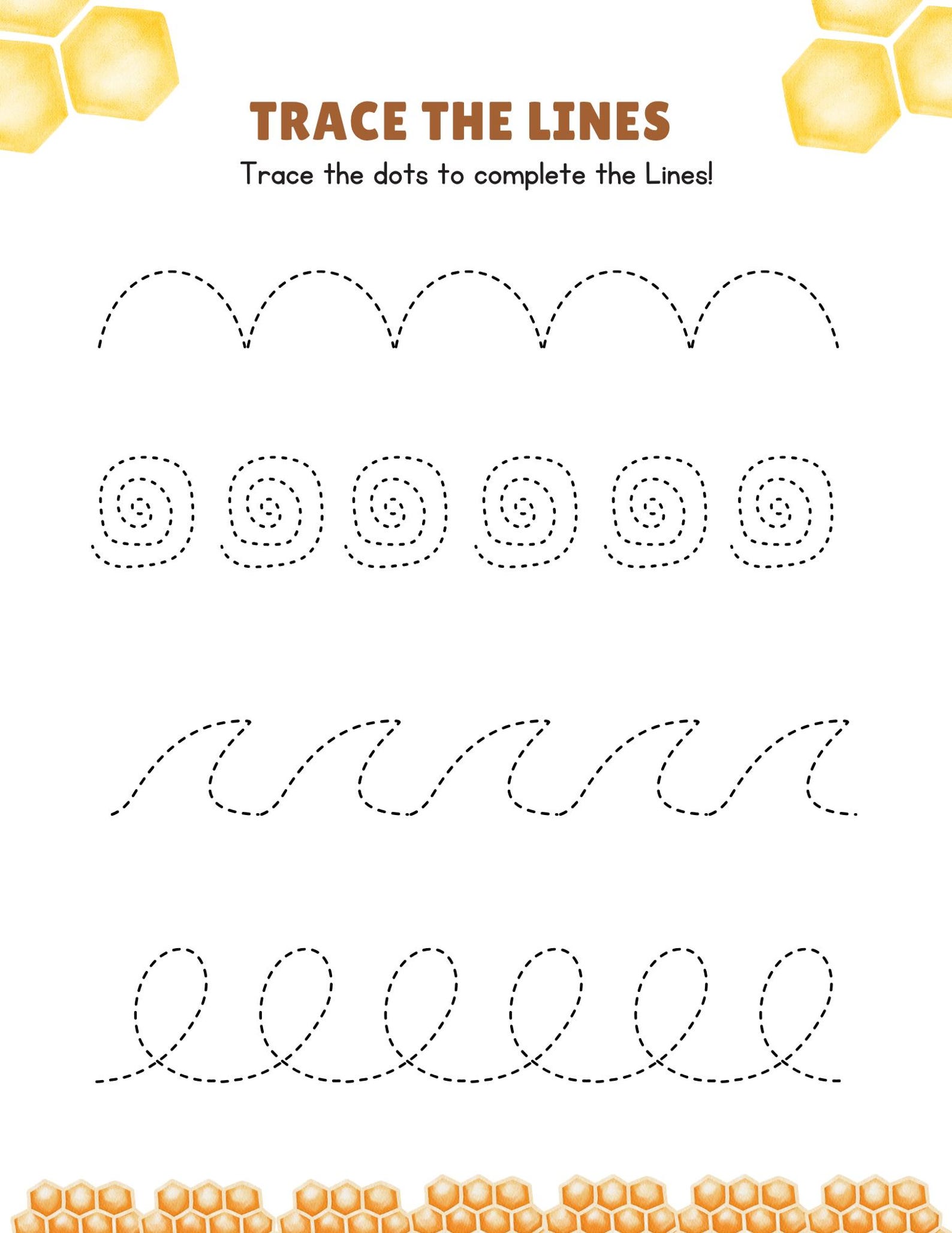 Kindergarten Line Trace 50+ Worksheets - Homeschool Printable Bundle ...