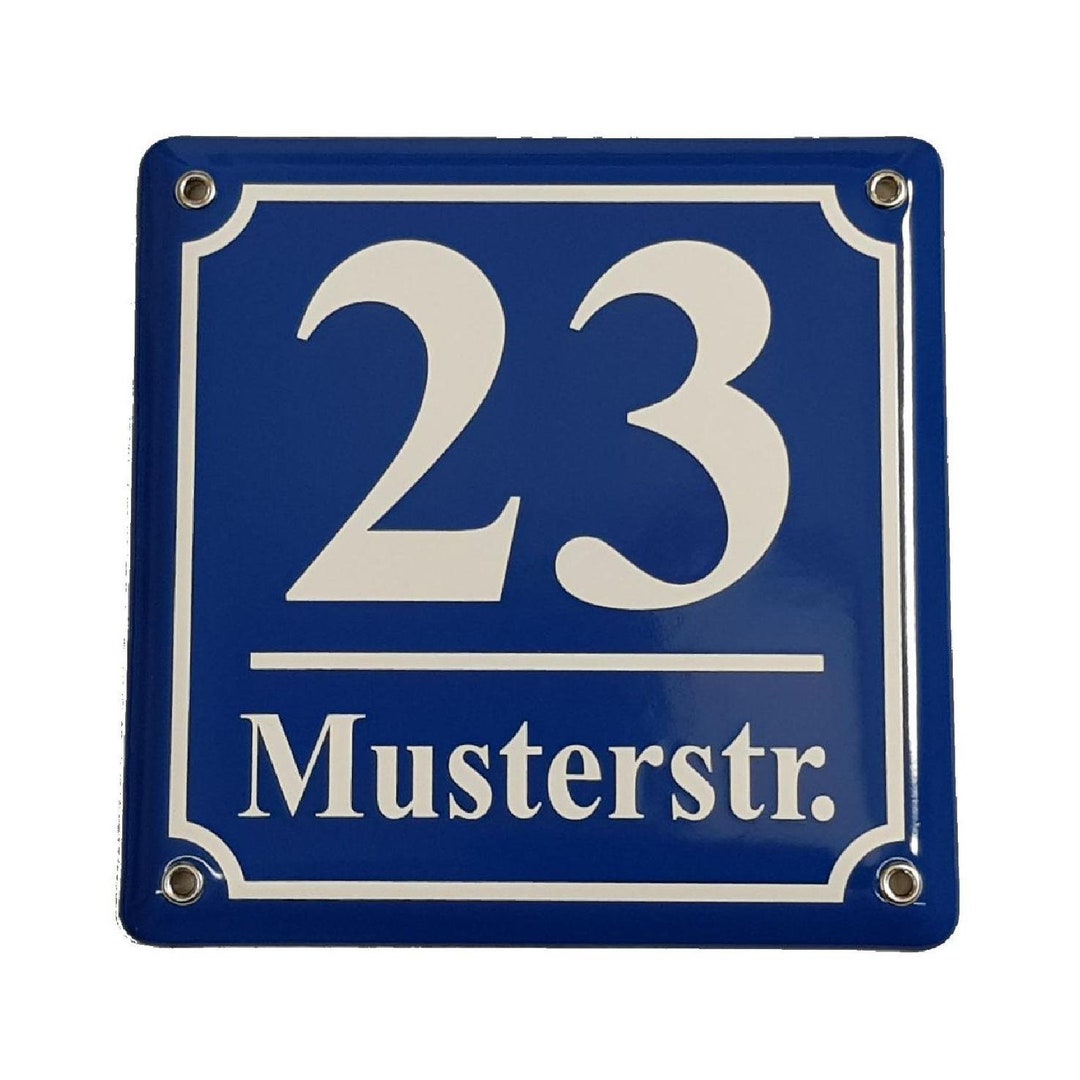 House Number Sign - Format 150 X 150 Mm - House Number - Enamel ...