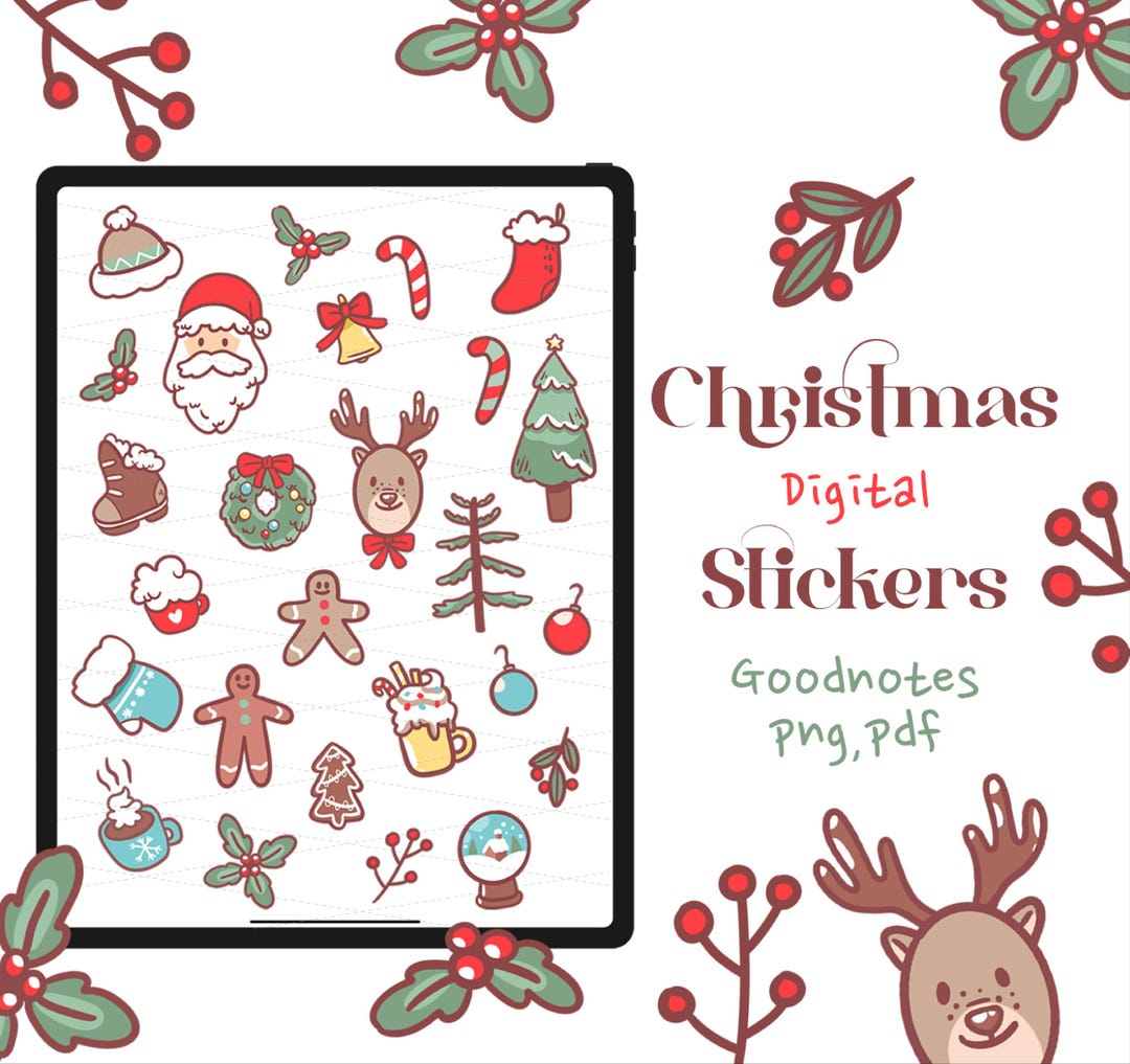 Goodnotes Christmas Digital Stickers – SVG Winter Holiday Designs for ...