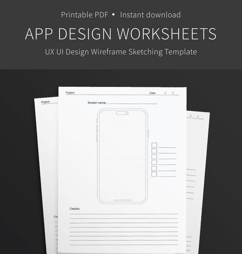 Printable Wireframe Sketching Sheet for UX UI Design PDF - Etsy