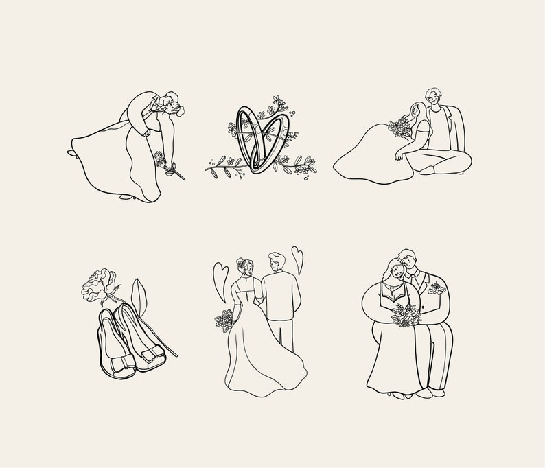 Clipart Hand-drawn Digital Line Art | Will You Marry Me? | Png Jpg Svg ...
